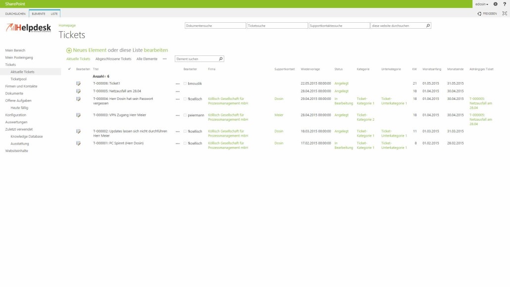 SharePoint Ticketsystem - SharePoint-Template.com